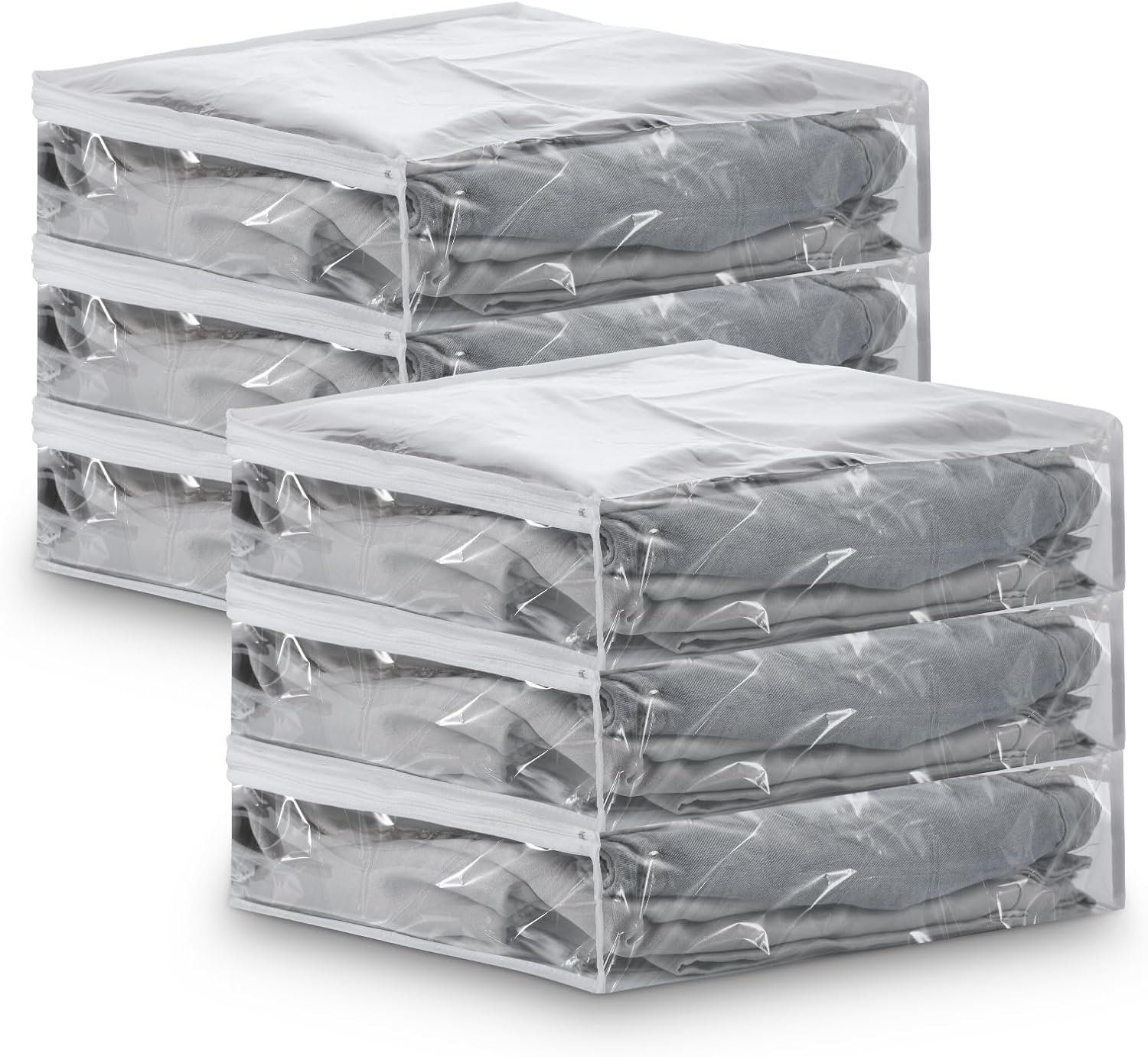 Amazon.com: mekueeex 6 Pcs Clear Zippered Sweater Storage Bags with ...