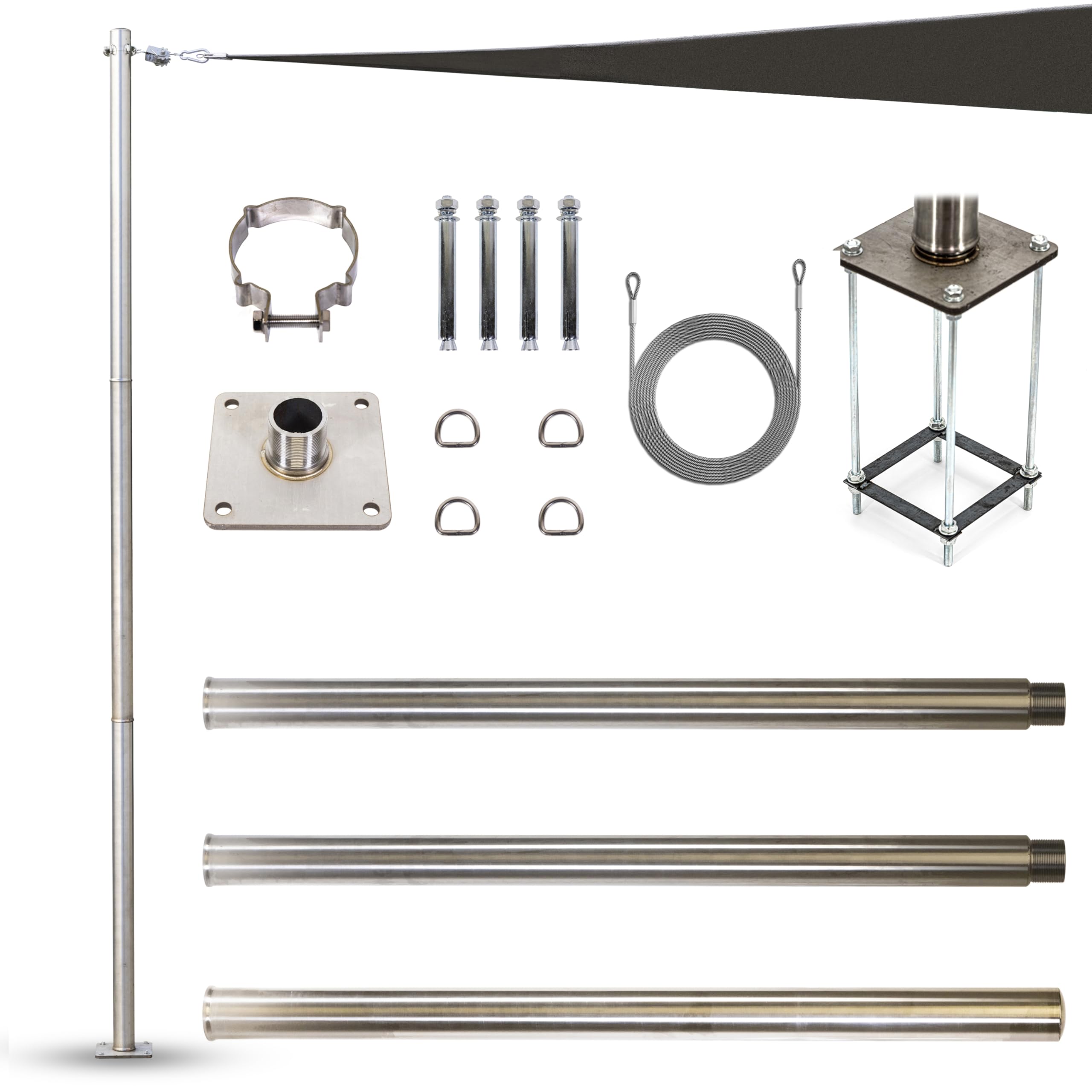 Pole Post With Steel Base Stainless Steel Café Barrier Pole & Base