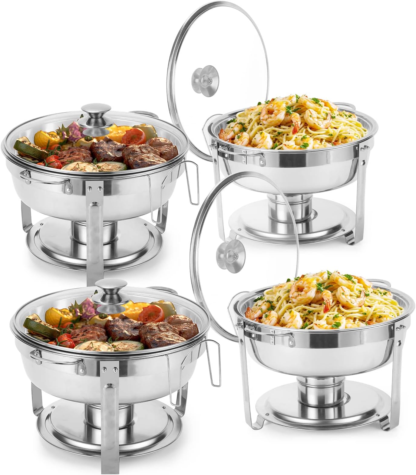 Amazon.com: Amhier 5 Qt Chafing Dish Buffet Set with Visible Glass Lid ...