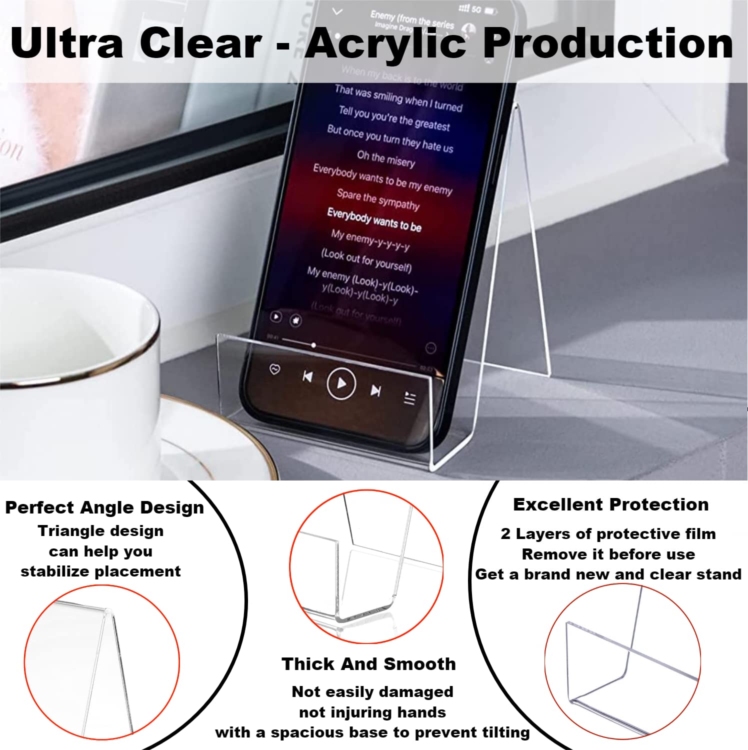Snapklik.com : Qbily Acrylic Book Display Stand 10 Pack - Transparent ...