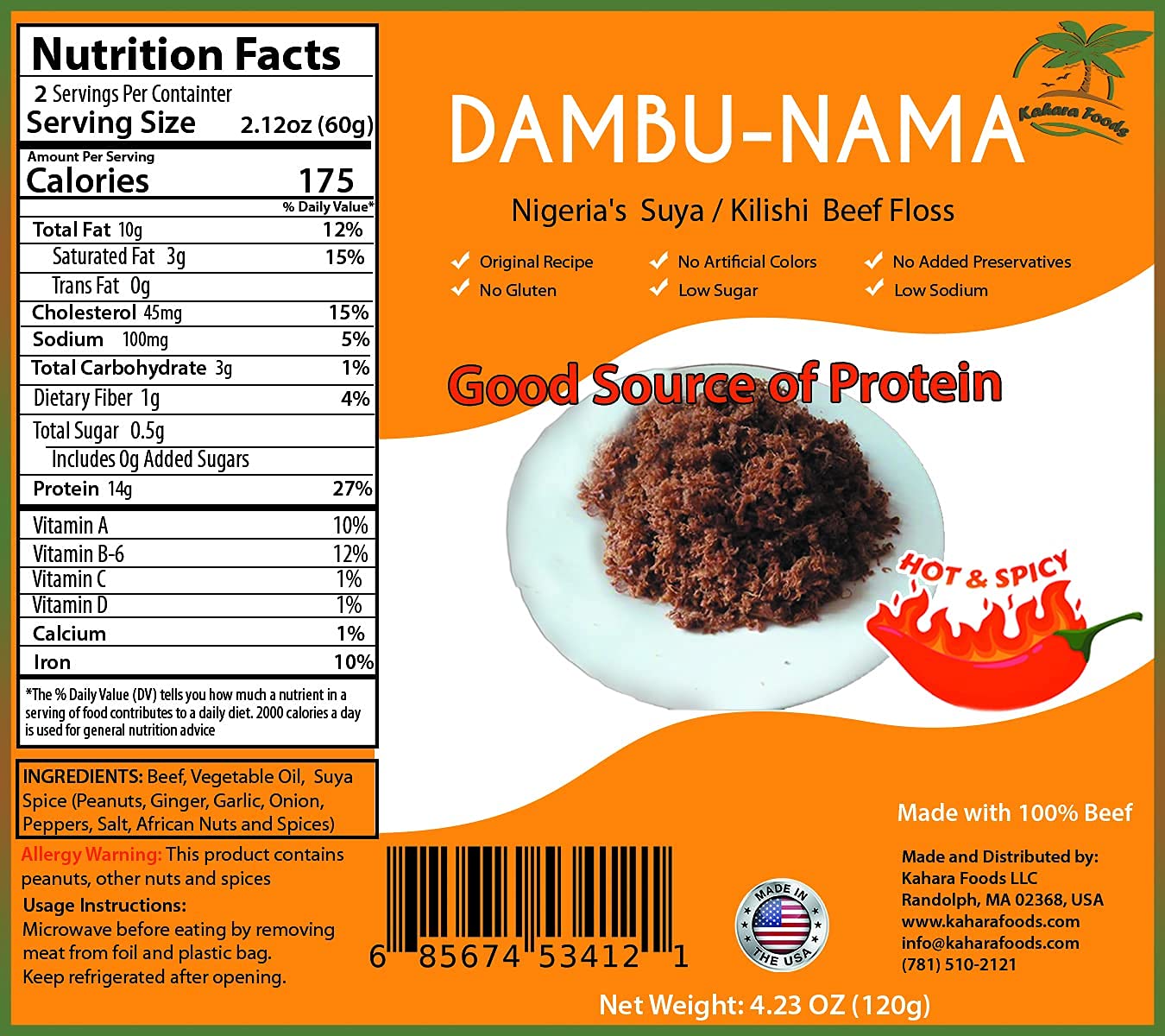 Dambu Nama Africas Suya Kilishi Beef Floss Hot And Spicy | Desertcart ...