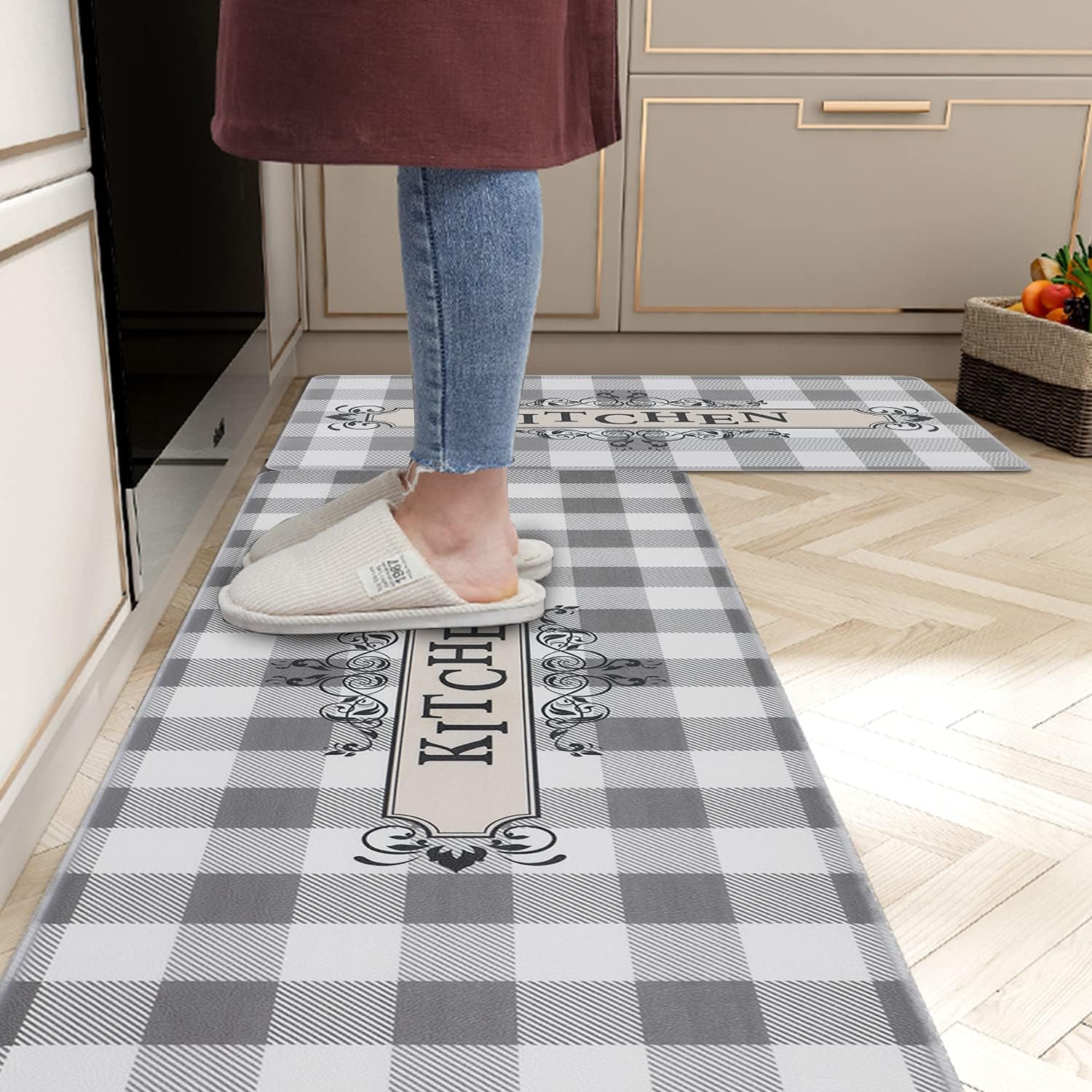 Amazon.com: Homcomoda Kitchen Mats Cushioned Anti Fatigue 2 Piece Set ...