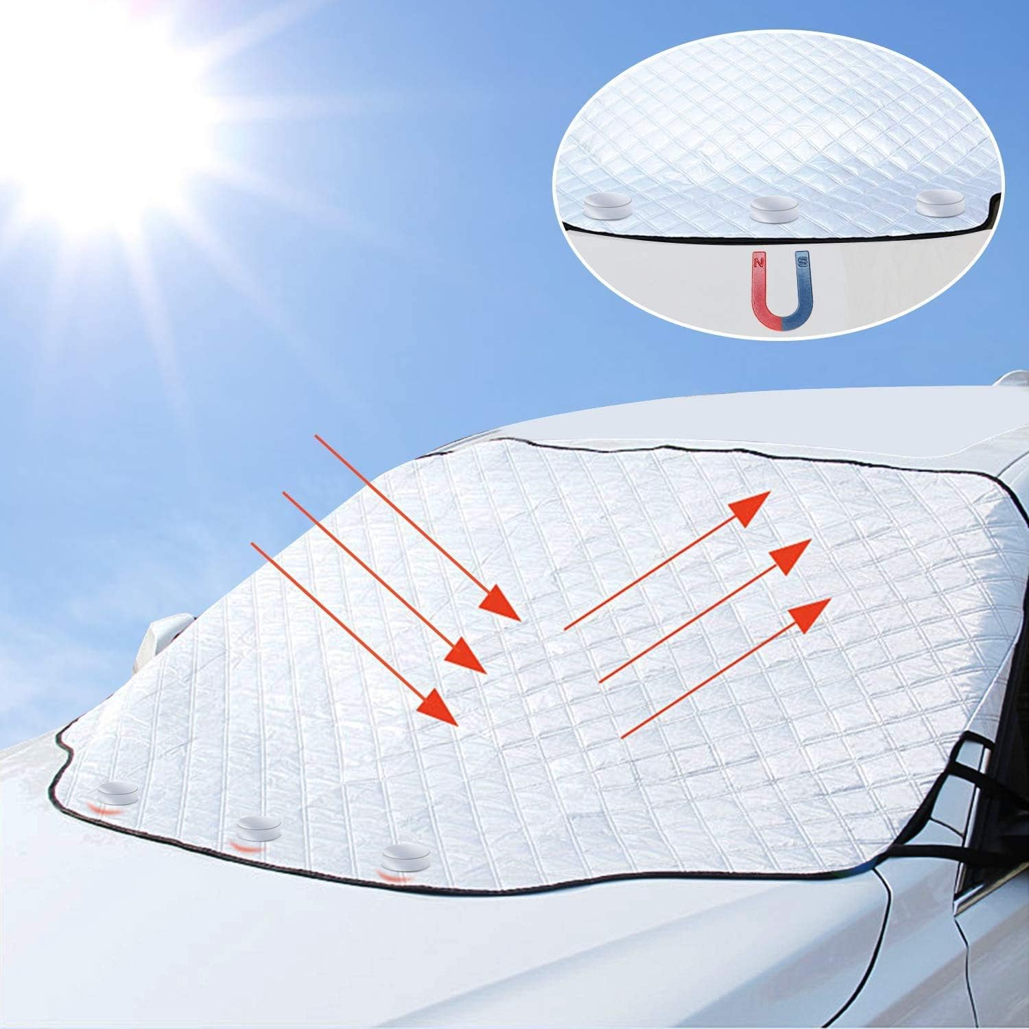 Excefore Car Windscreen Sun Shade UV Front Screen Sunshade Cover ...