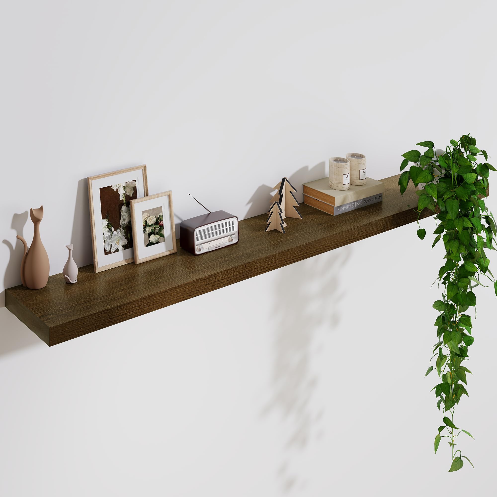Amazon.com: Marsmiles Solid Wood Floating Shelves for Wall, 55”W x 9”D ...