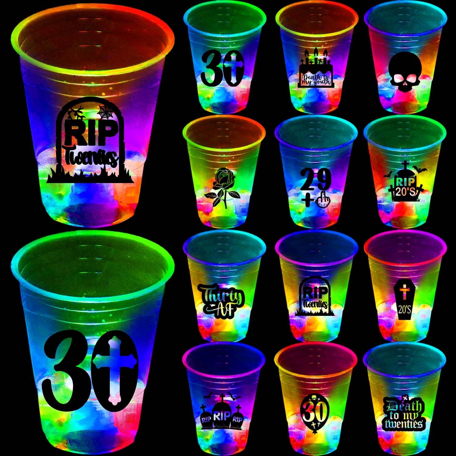 Amazon.com: mishunyus 40 Pcs Glow Birthday Party Supplies,Birthday Squad Glowing Cups,Birthday ...