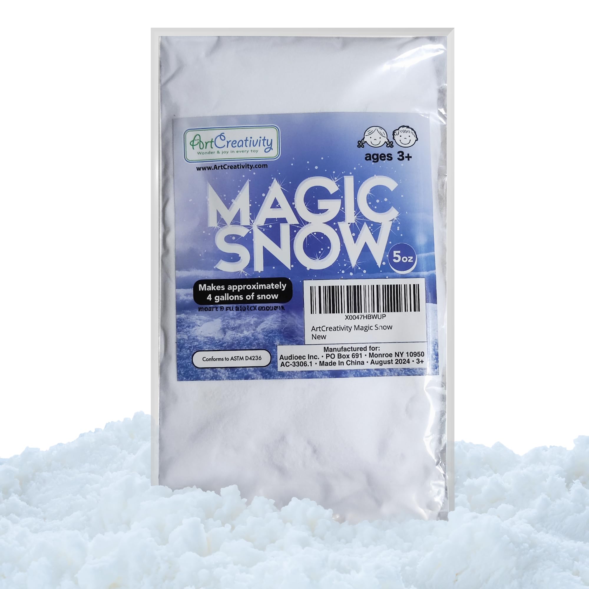 Amazon.com: ArtCreativity Instant Snow Powder - 5 Oz Snow Powder Makes ...