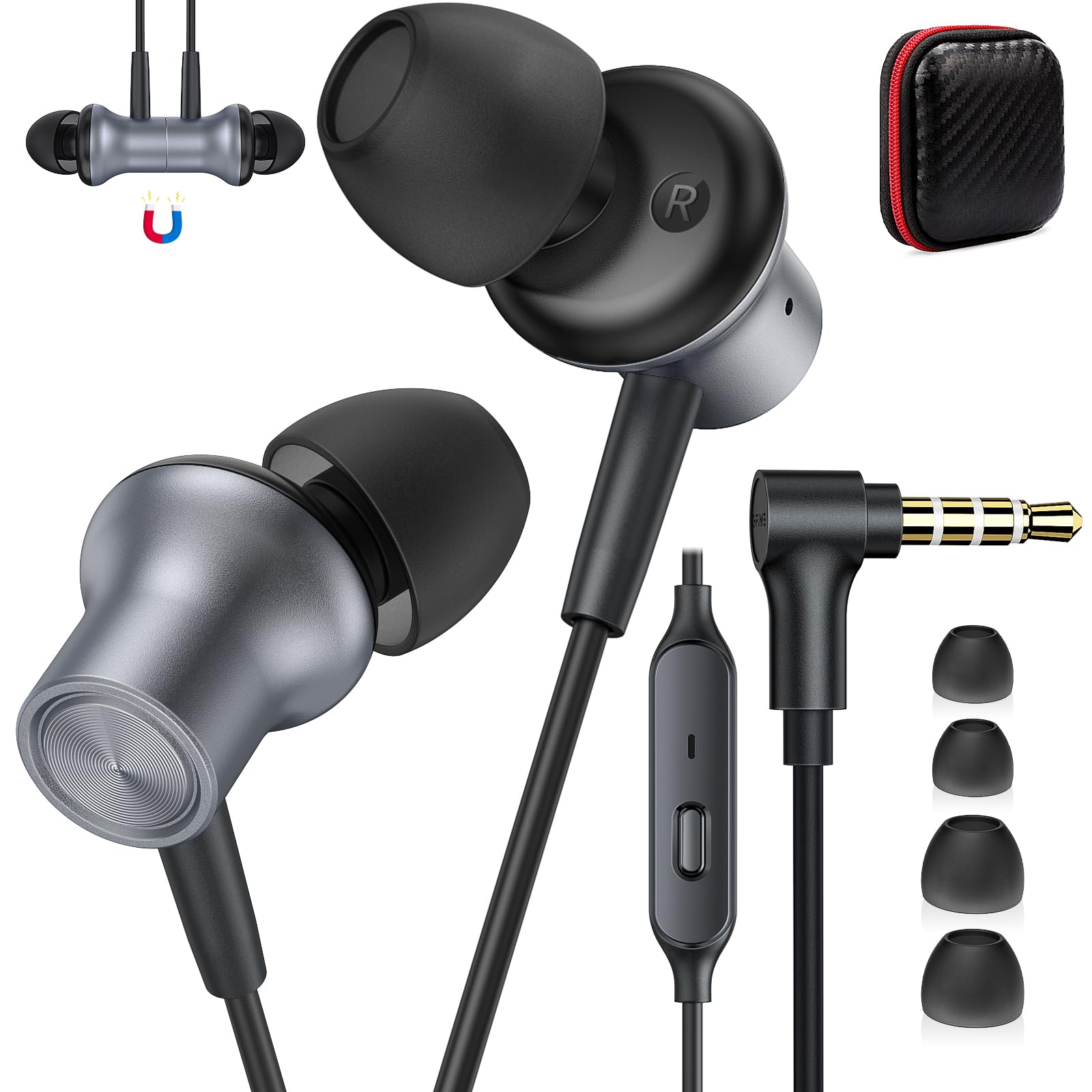 Amazon.com: Noise Canceling Wired Earbuds for Chromebook Laptop PC, Ear ...