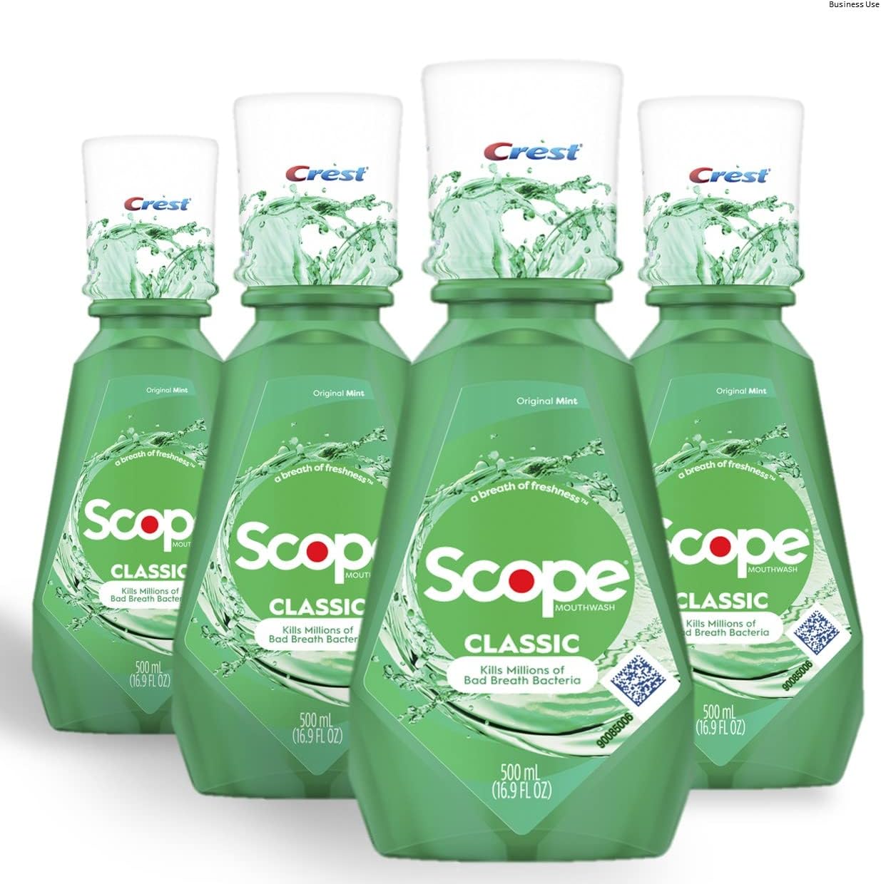 Amazon.com : Crest Scope Classic Mouthwash, Original Formula, 500 Ml, 4 ...