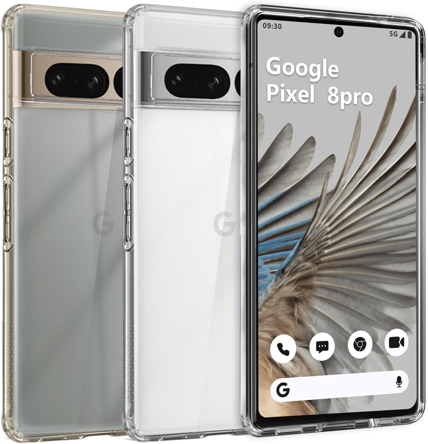 Amazon.co.jp: Blxnyt Google Pixel8 Pro ケース クリア MIL規格取得 衝撃吸収 PC背面 + TPU ...