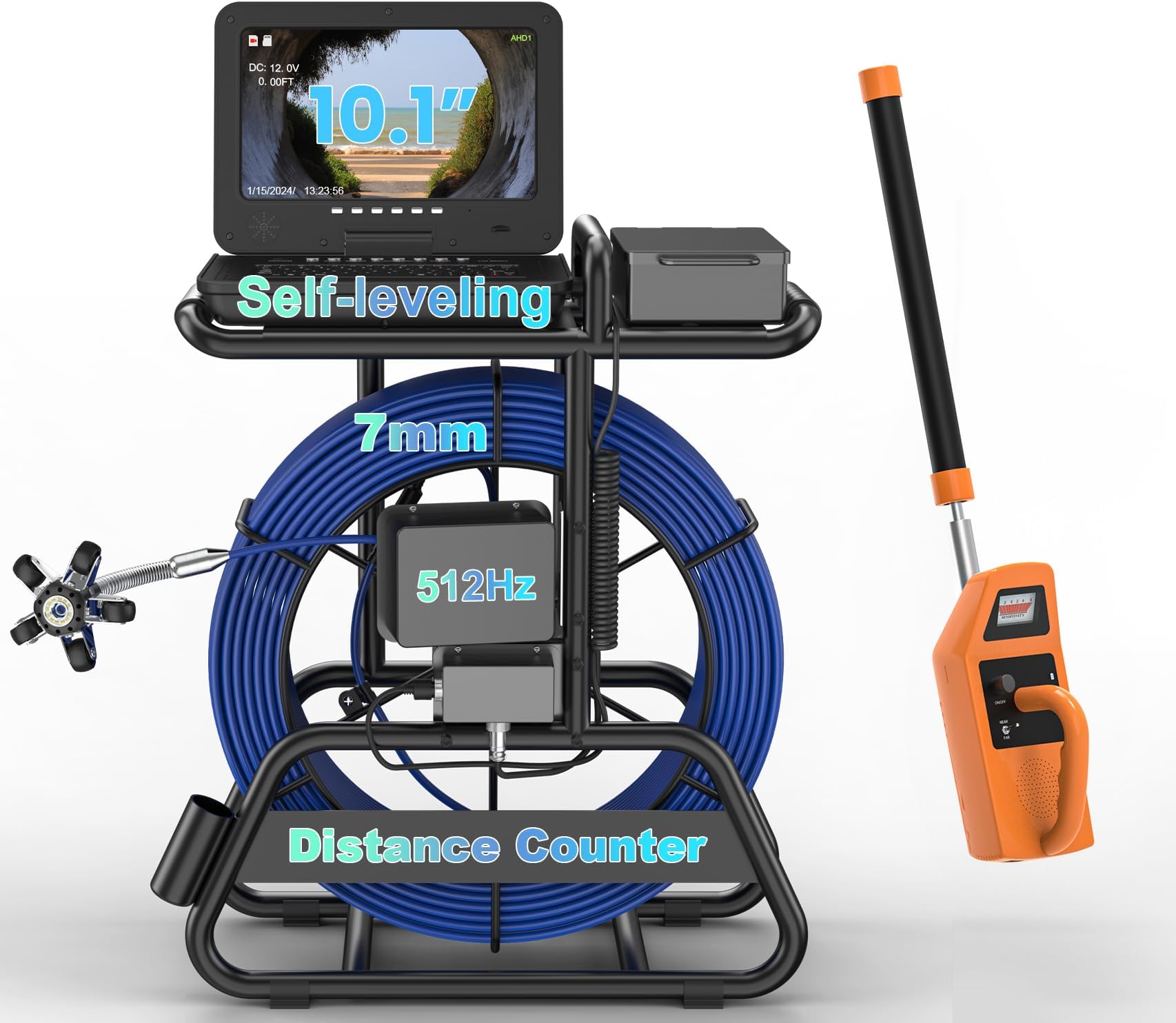 Amazon.com: Anysun Sewer Camera with Locator, Distance Counter, Self-Leveling Pipe Camera 265ft ...