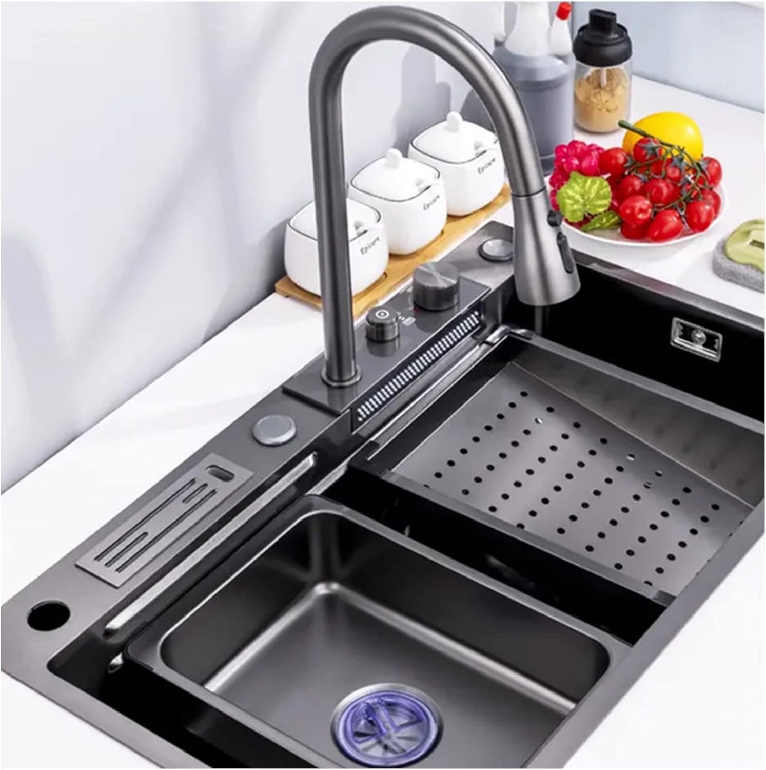 Amazon.com: Ksunun Waterfall Kitchen Sink, Workstation Sink with ...