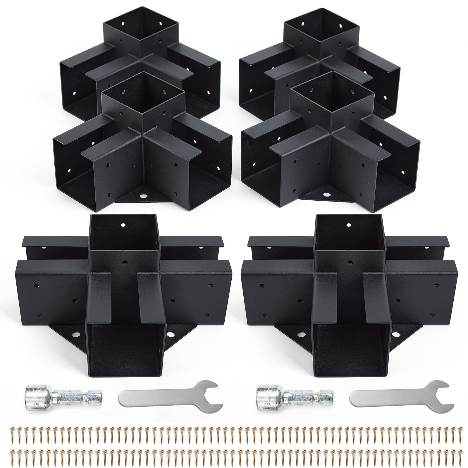 Buy Hi-Na Stainless Steel 3-Way and 4-Way kit Right Angle Corner ...