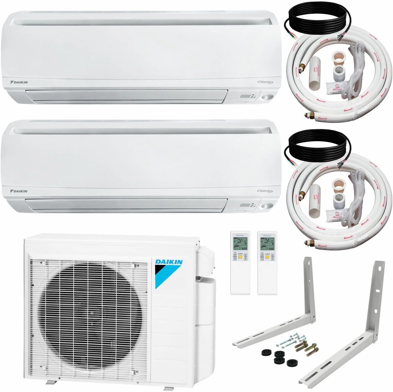 Amazon.com: Daikin 2-Zone (2MXS18W) Ductless Mini-Split A/C Heat Pump ...