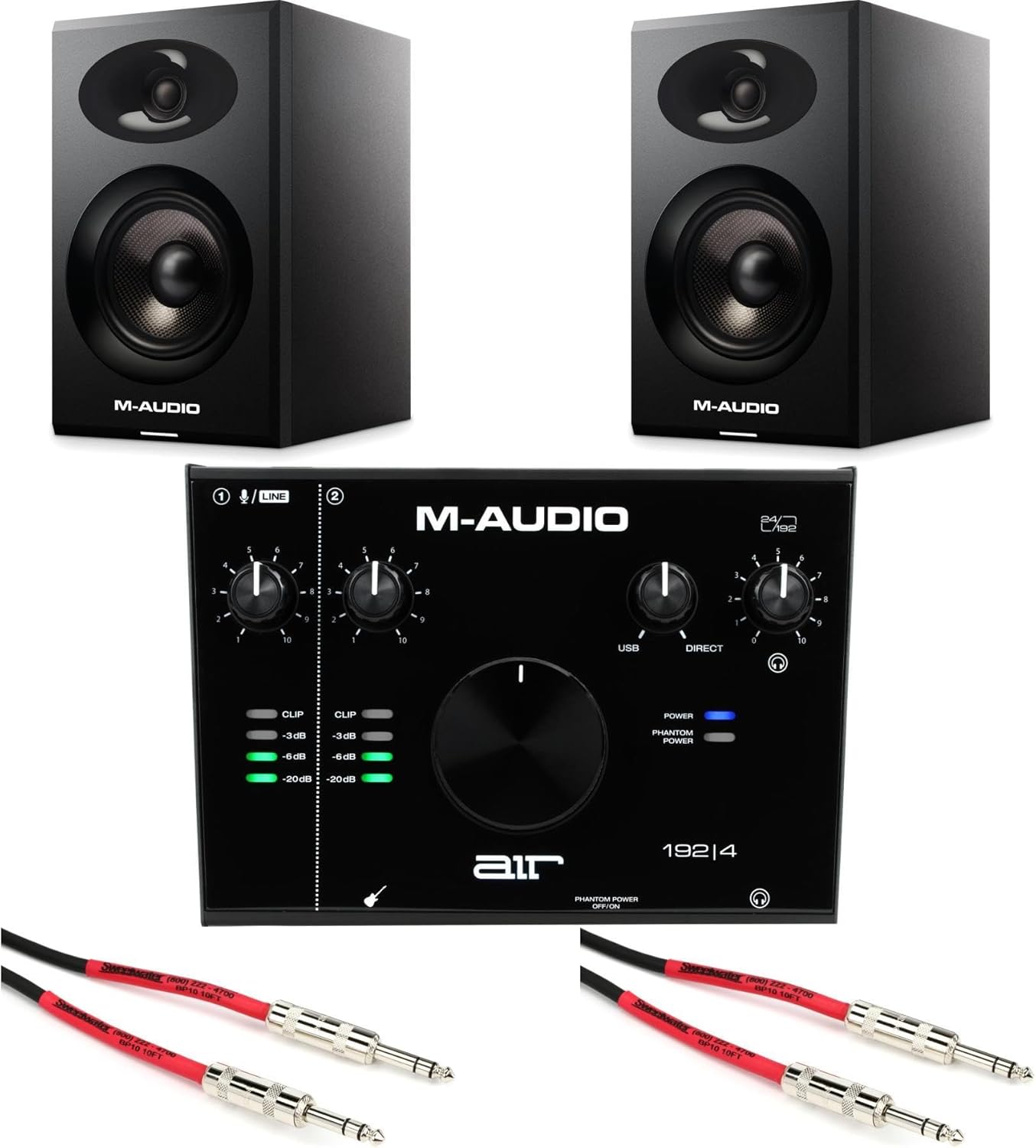 Amazon.com: M-Audio AIR 192|4 USB Audio Interface and Monitor Bundle ...