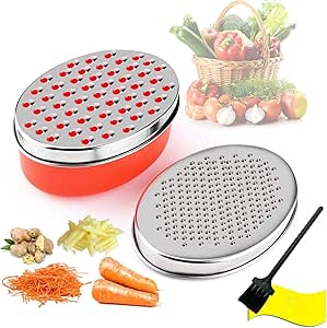 Cheese Grater with Food Container, Citrus Lemon Zester with Catcher ...