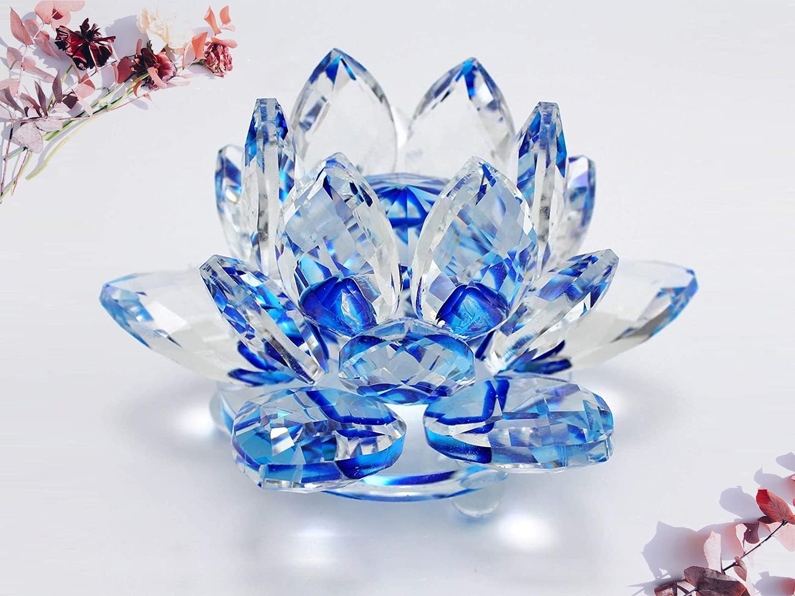 Amazon.com: TENGFENG Sparkle Crystal Lotus Flower - 4'' Hue Reflection ...