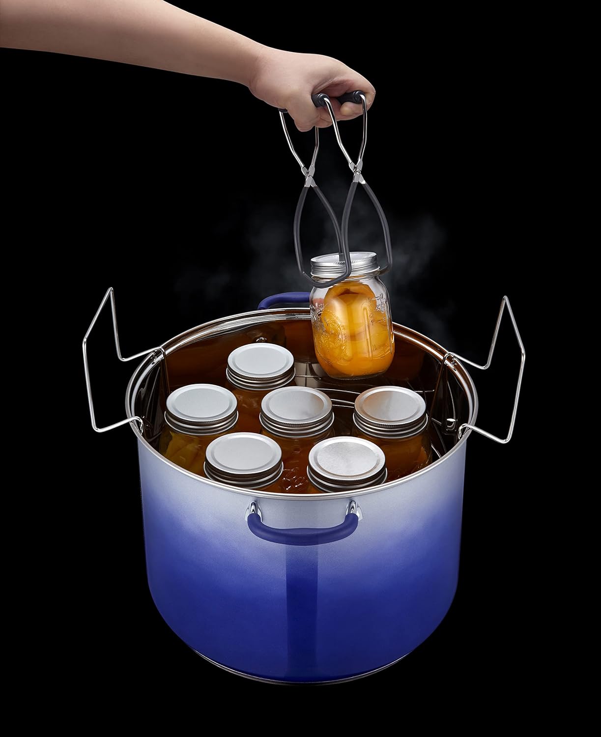 20 Quart Stainless Steel Canning Pot Set. Includes Canning Rack, Tongs ...