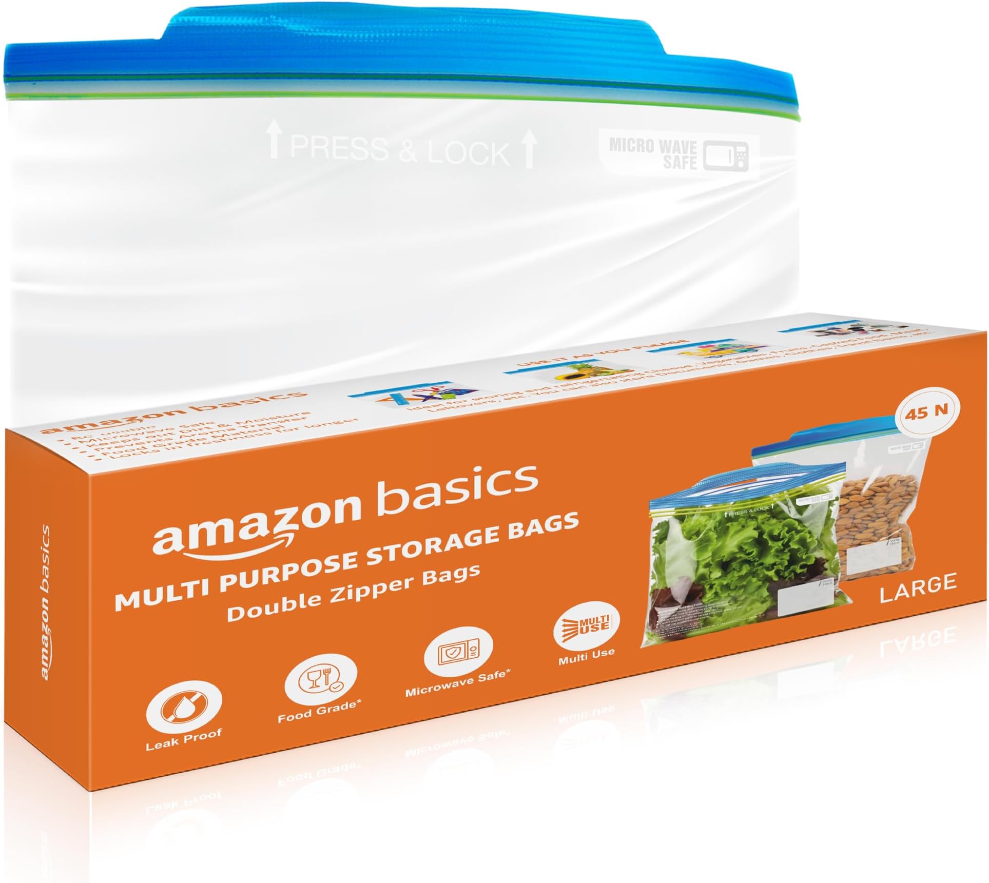 Ziploc Freezer Bags with New Grip 'n Seal Technology, Easy Open Tabs, Gallon, 60 Count : Amazon ...