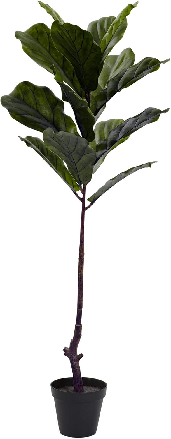 Amazon.com: Nearly Natural 4ft. Fiddle Leaf Tree UV Resistant (Indoor ...