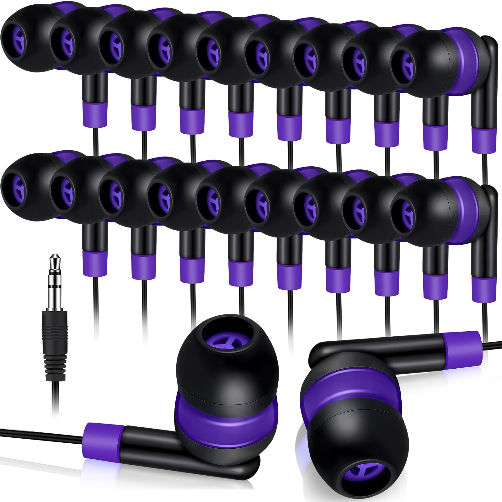 Snapklik.com : Kanayu 100 Pack Wired Earbuds Bulk For Classroom Ear ...