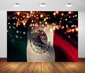 Amazon.com : BELECO 7x5ft Fabric Mexico National Flag Backdrop Mexican ...
