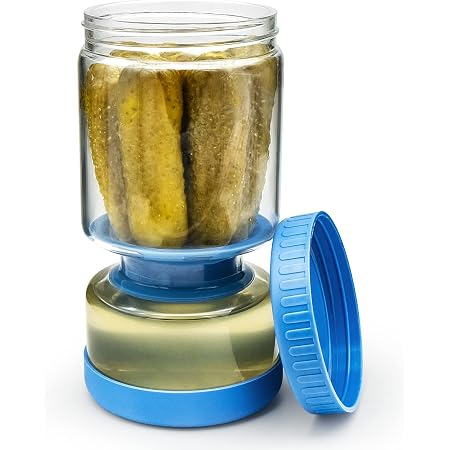 Amazon.com: Luvan Glass Pickle Jar with Strainer Flip, 34oz Hourglass ...