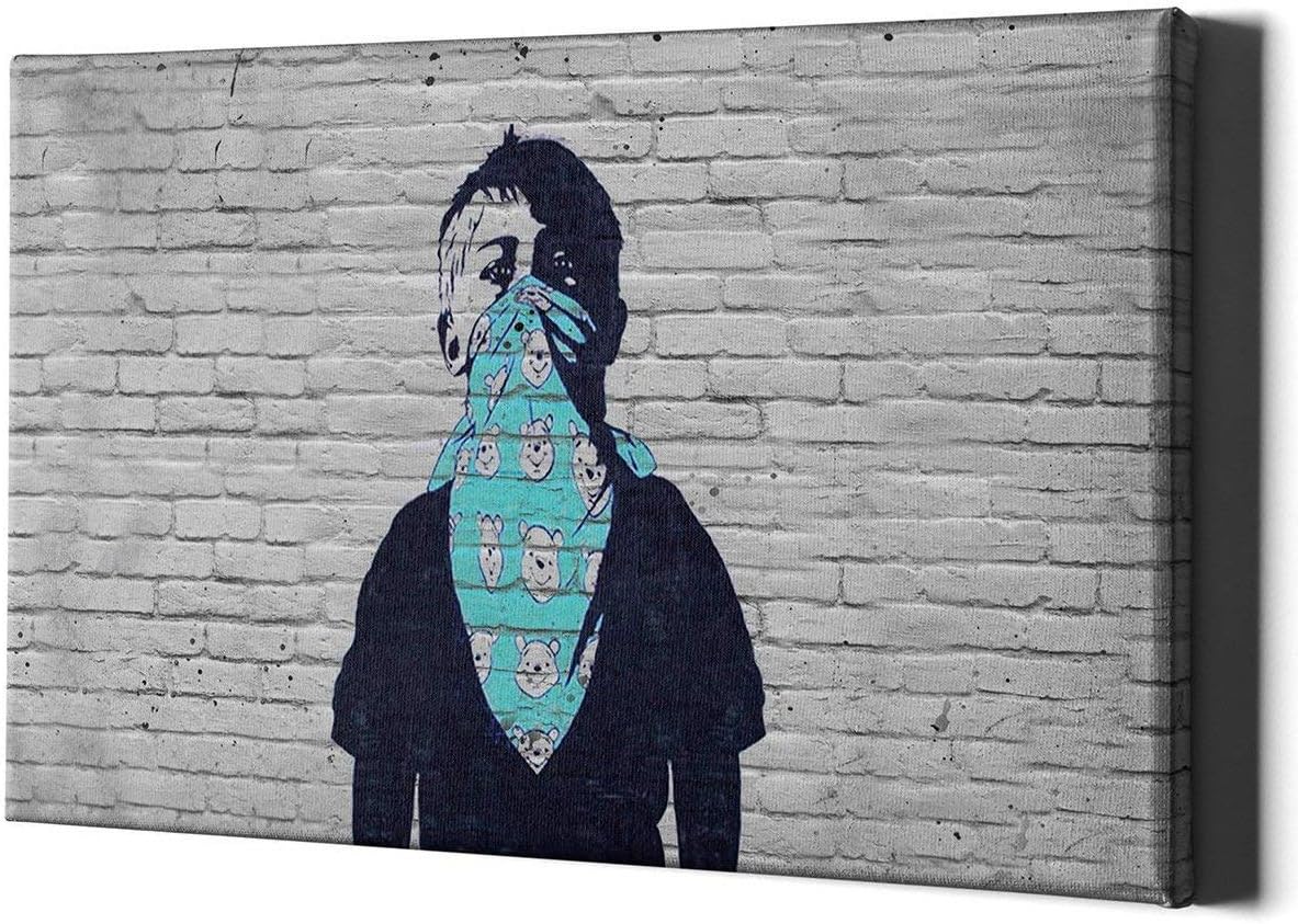 Amazon.com: Banksy Canvas Revolution Art On Wall - Biy with Scarf Print ...