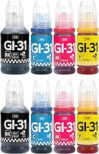 Amazon.co.jp: 【インクのチップス】キヤノン(Canon)用 ギガタンク(GIGA TANK) GI-31 GI-31-4CL 4色×2セット 互換インクボトル 純正品と同容量 ...