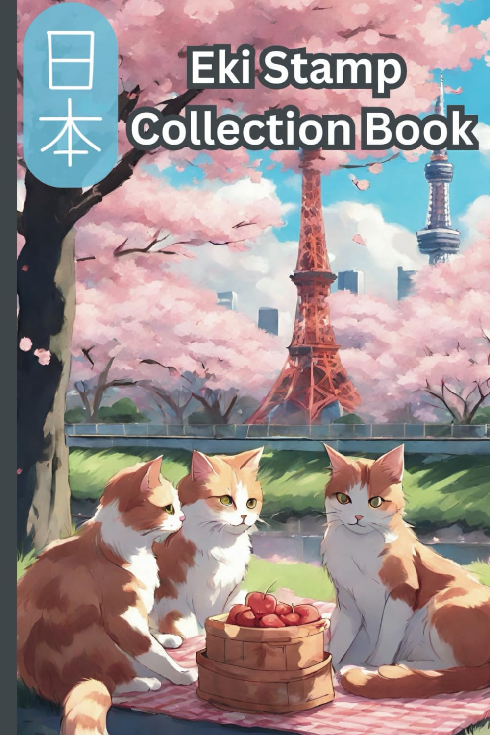 Japan Eki Stamp Book | Kawaii Cat Picnic Cover | 4 x 6 passport sized ...