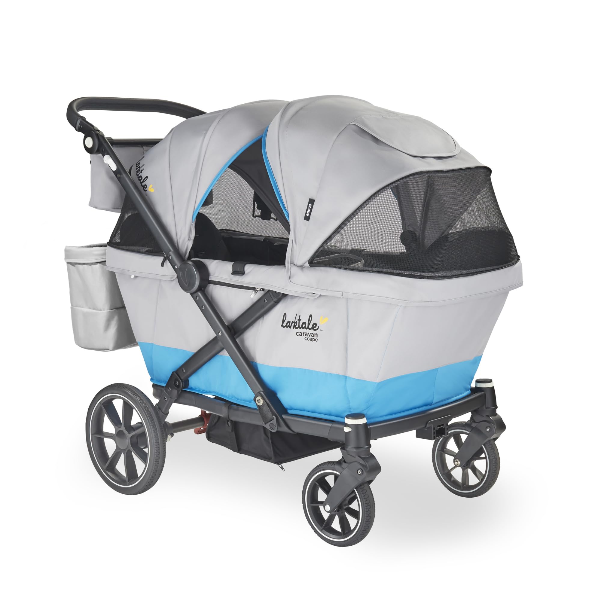 Larktale Caravan Coupe V2, Gray/Blue - Compact Stroller/Wagon for Kids ...