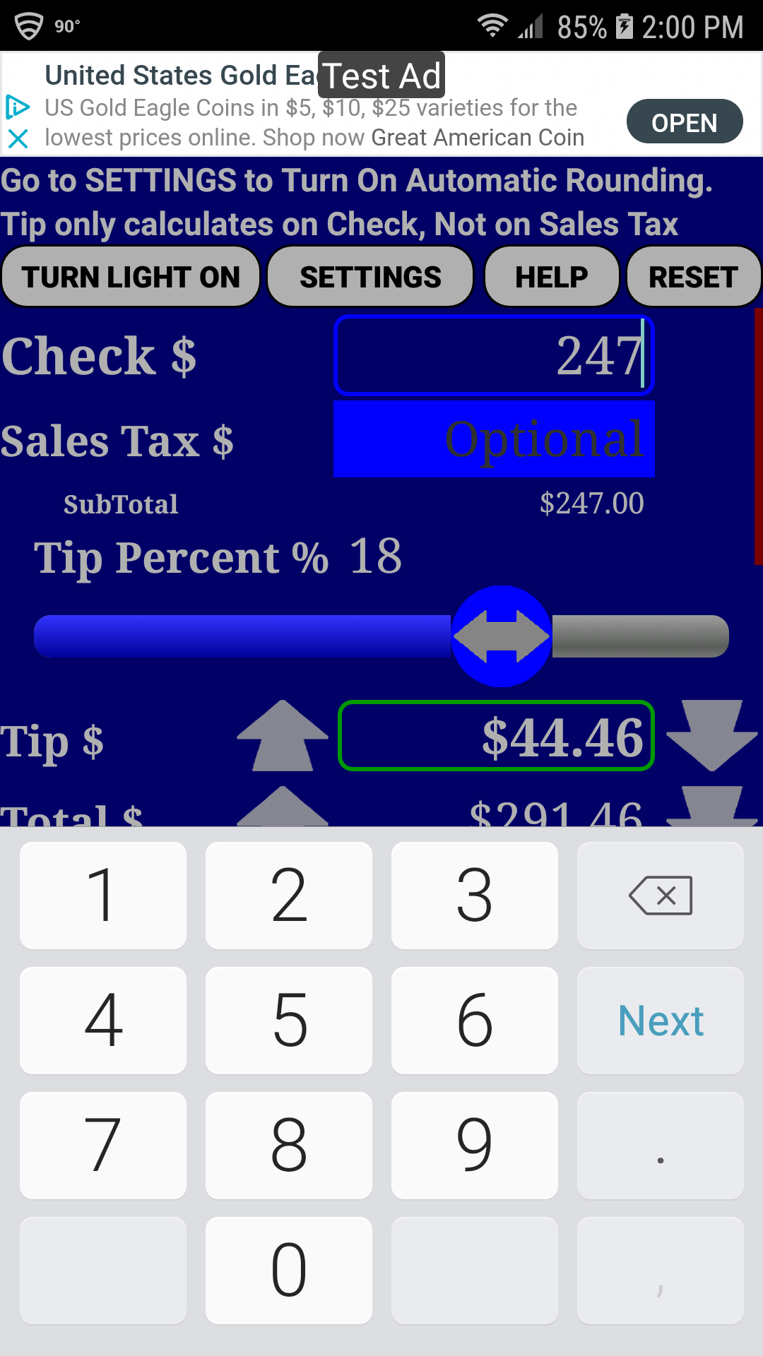 Easy Fast Restaurant Tip & Split Calculator FREE - App on Amazon Appstore