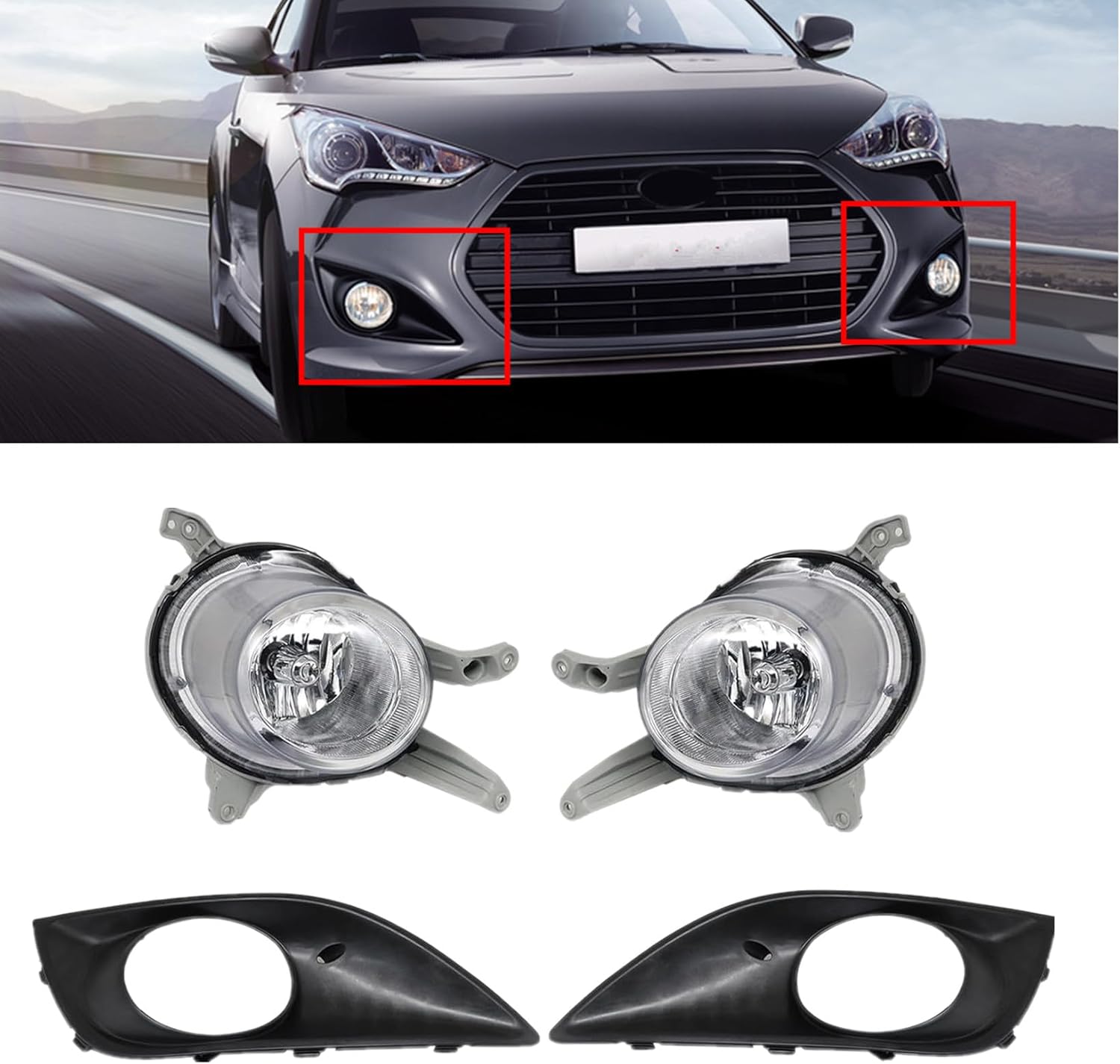 Amazon.com: NLQR 4x Halogen Fog Lamp With Cover Left+Right Side ...