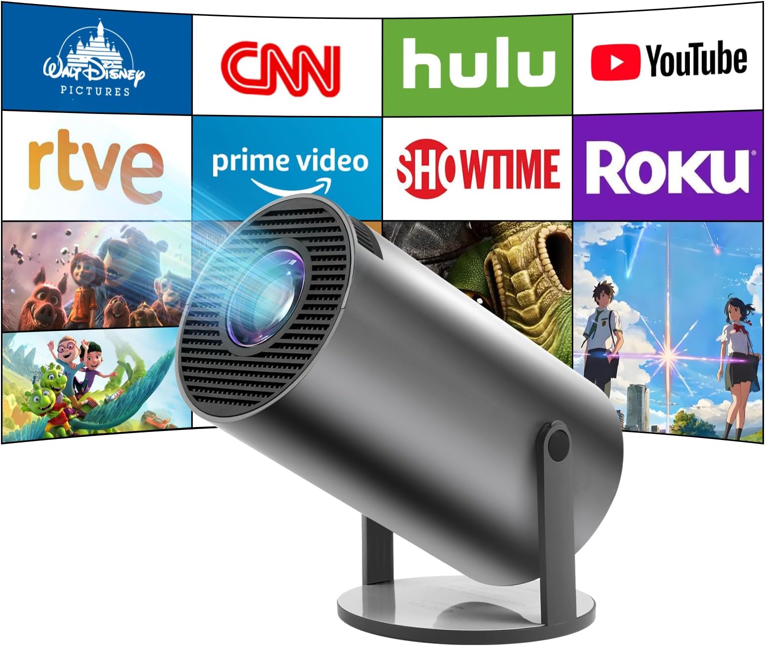 Mini Projector,HY300 Pro 4K Projector,Automatic Keystone Correction ...