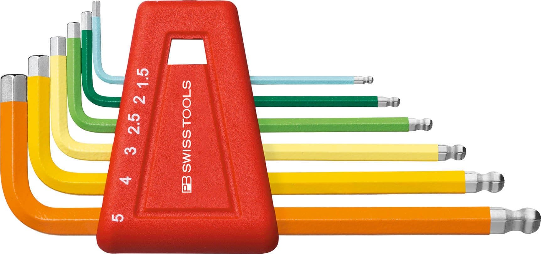 PB Swiss Tools PB 212LH-10 RB Ballend hex set long rainbow - Hex Keys ...