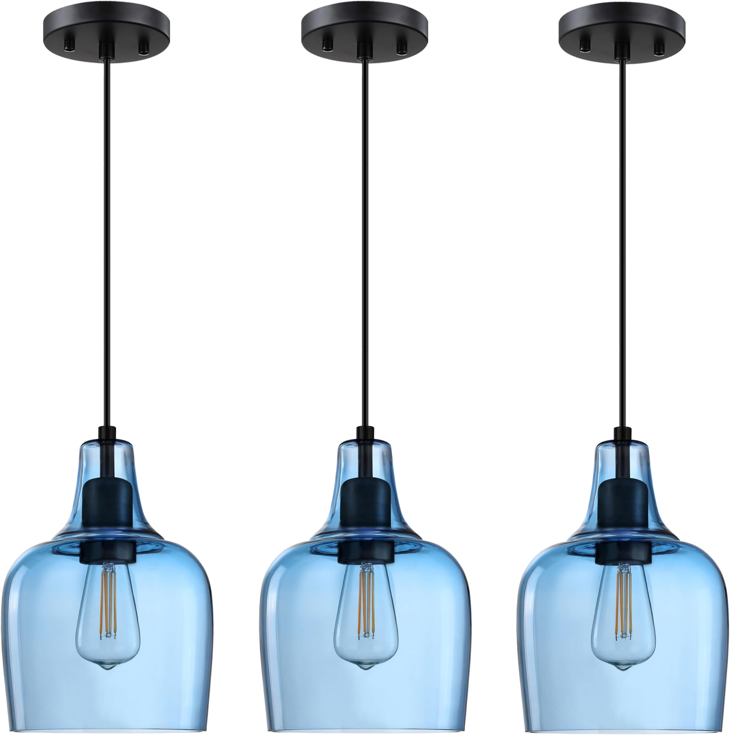 SEENMING HOUSE 2 Pack 1 Light Hanging Indoor Kitchen Island Pendant ...