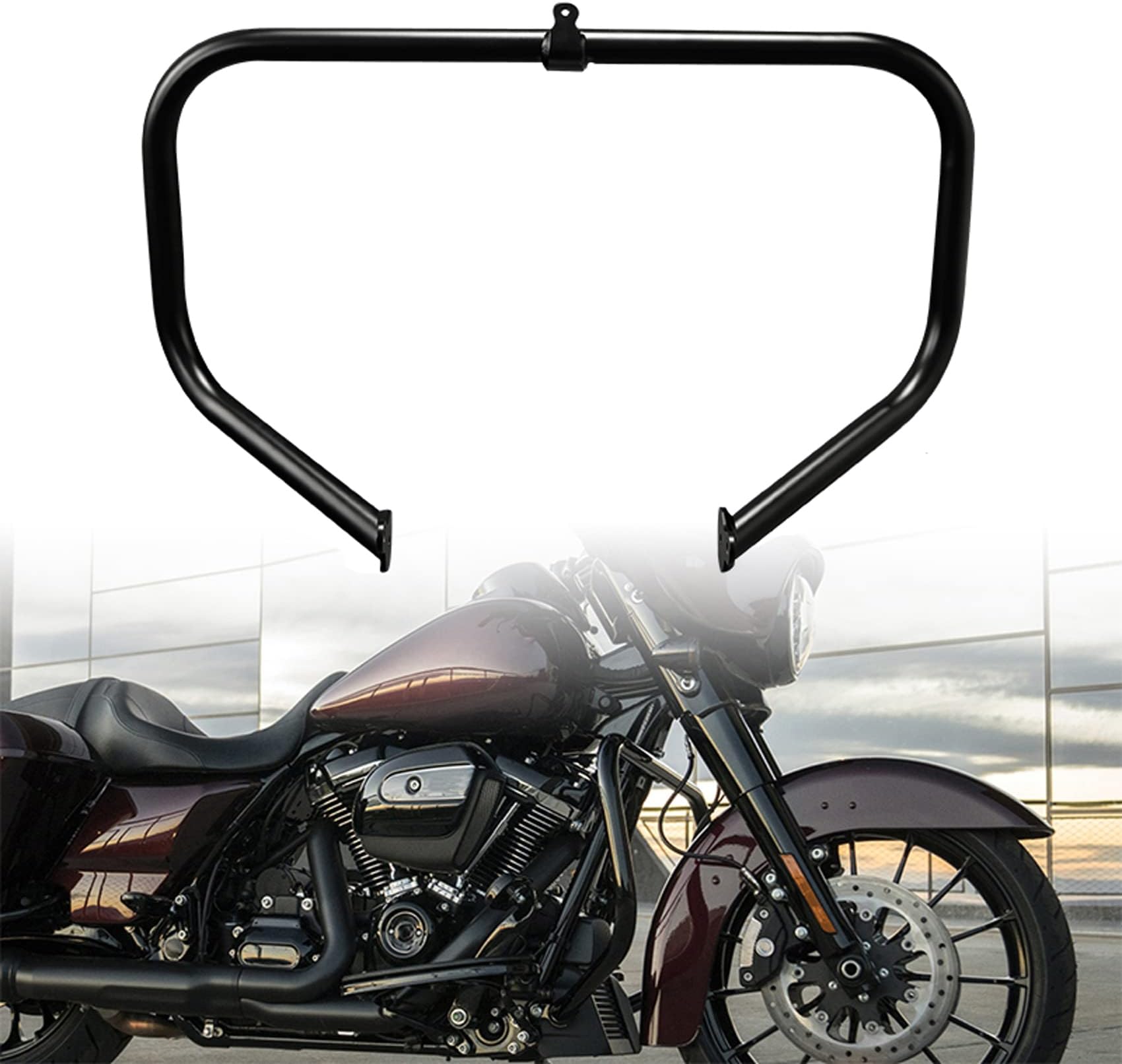 Amazon.com: SMORFLW Matte Black Highway Bar Engine Guard Crash Bar ...