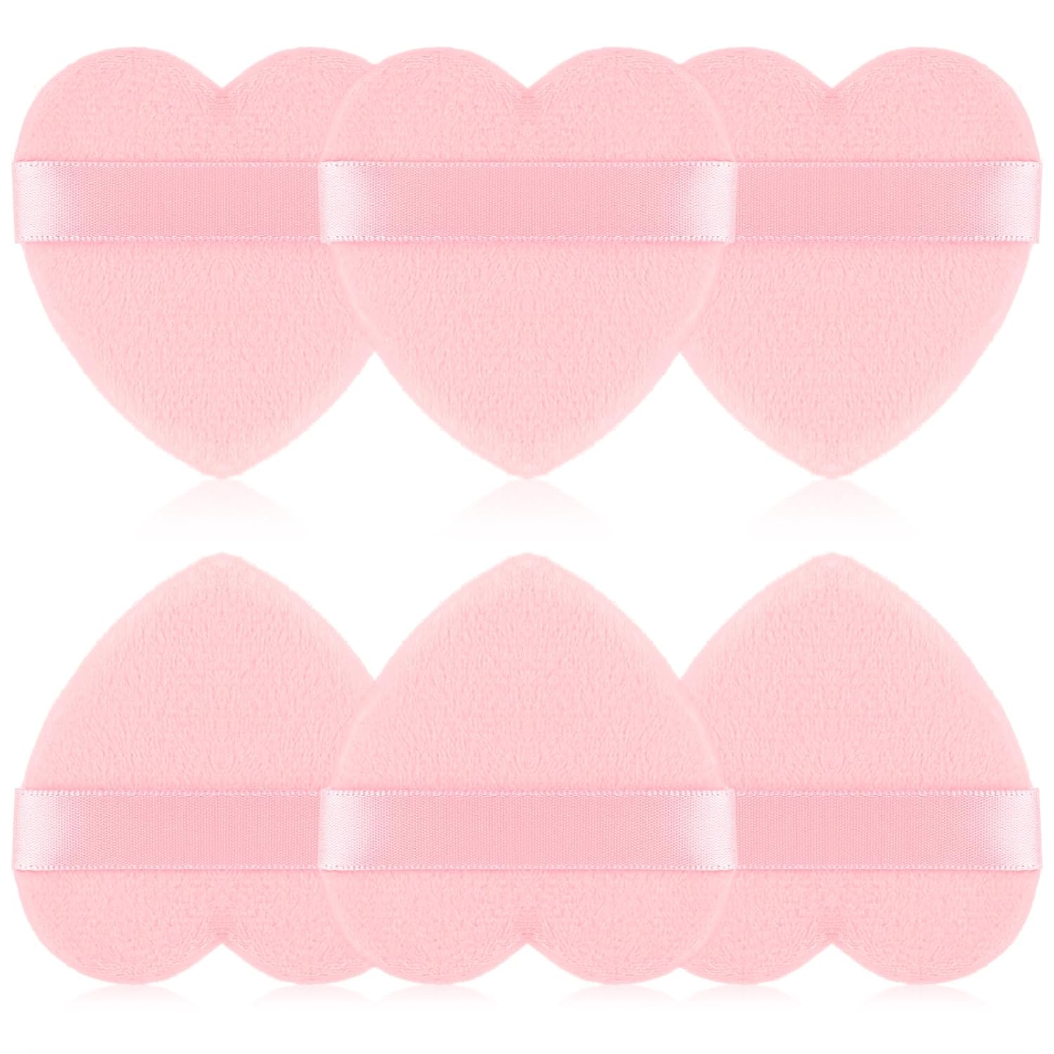 Amazon.com: Gjinxi Cottons Powder Puff 6 Pcs Face Powder Puff Heart ...