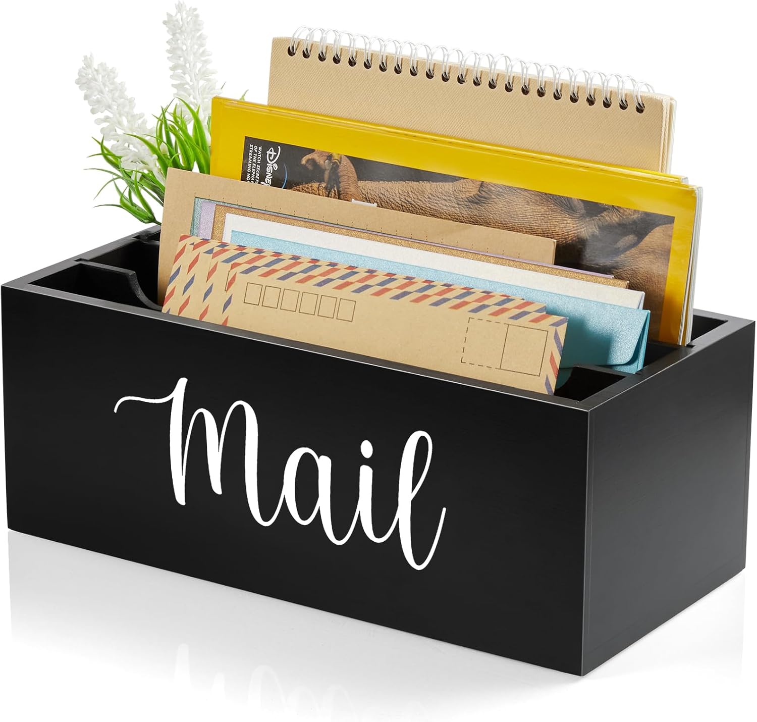 Amazon.com : DRASTAR Mail Organizer Countertop, Wooden Mail Holder with ...