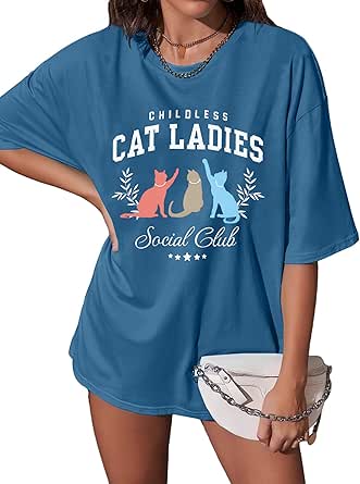 Childless Cat Lady Shirt Women Cat Sacial Club Shirt Cat Mom Shirt ...