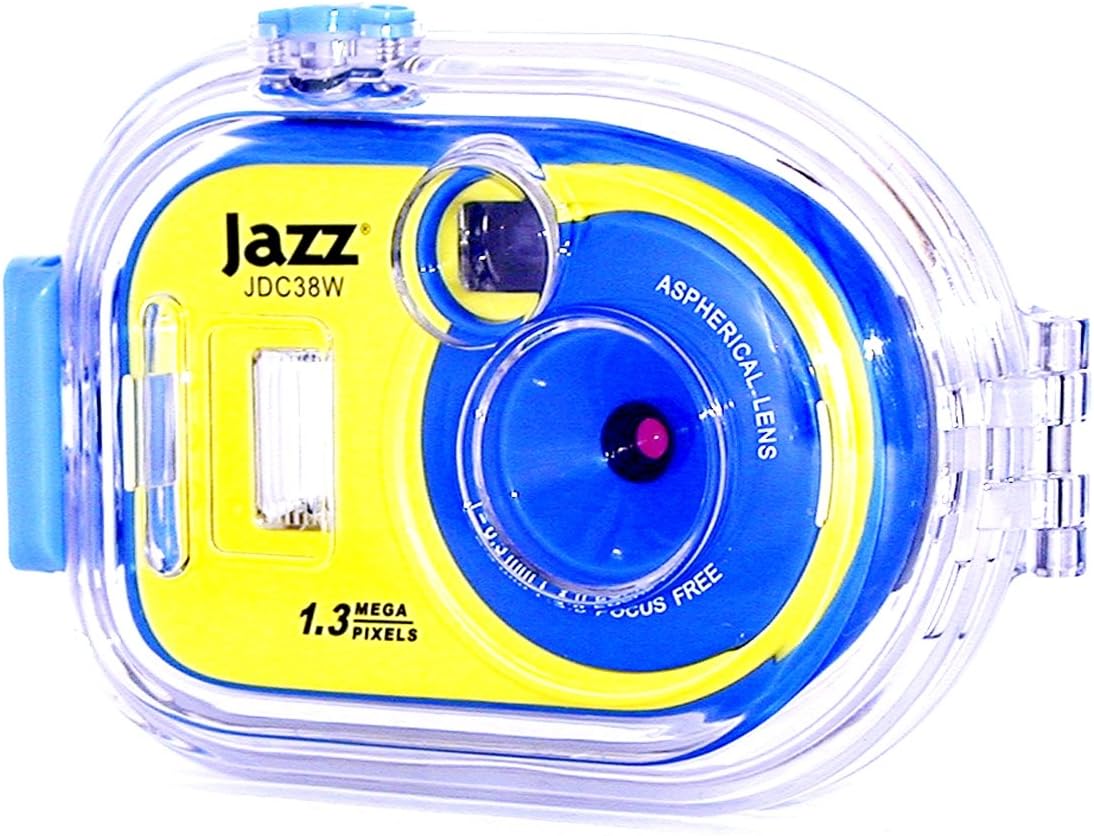 Amazon.com : Jazz JDC38W Waterproof 1.3MP Digital Flash Camera (Yellow ...