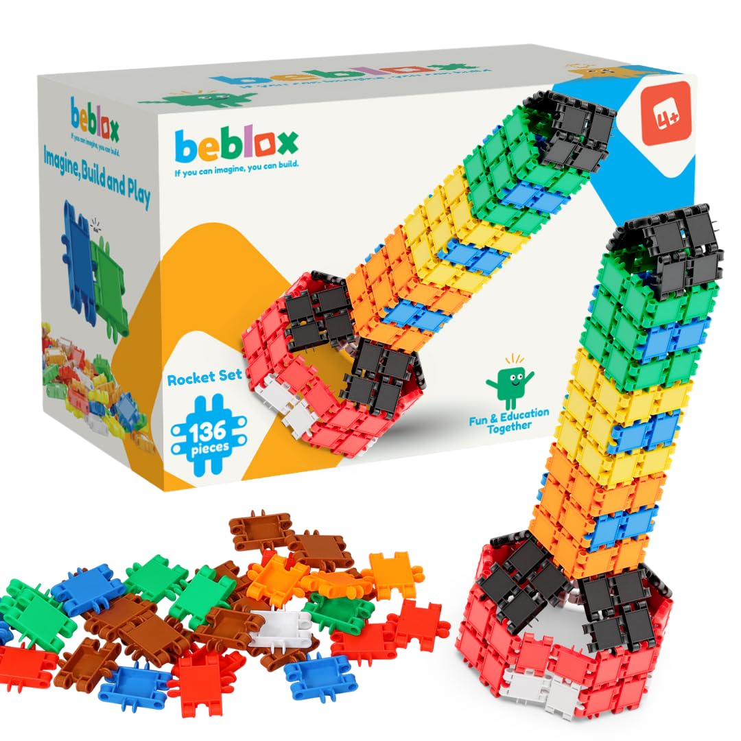 Amazon.com: BEBLOX Building Blocks Rocket Set - Building Toys for Kids ...