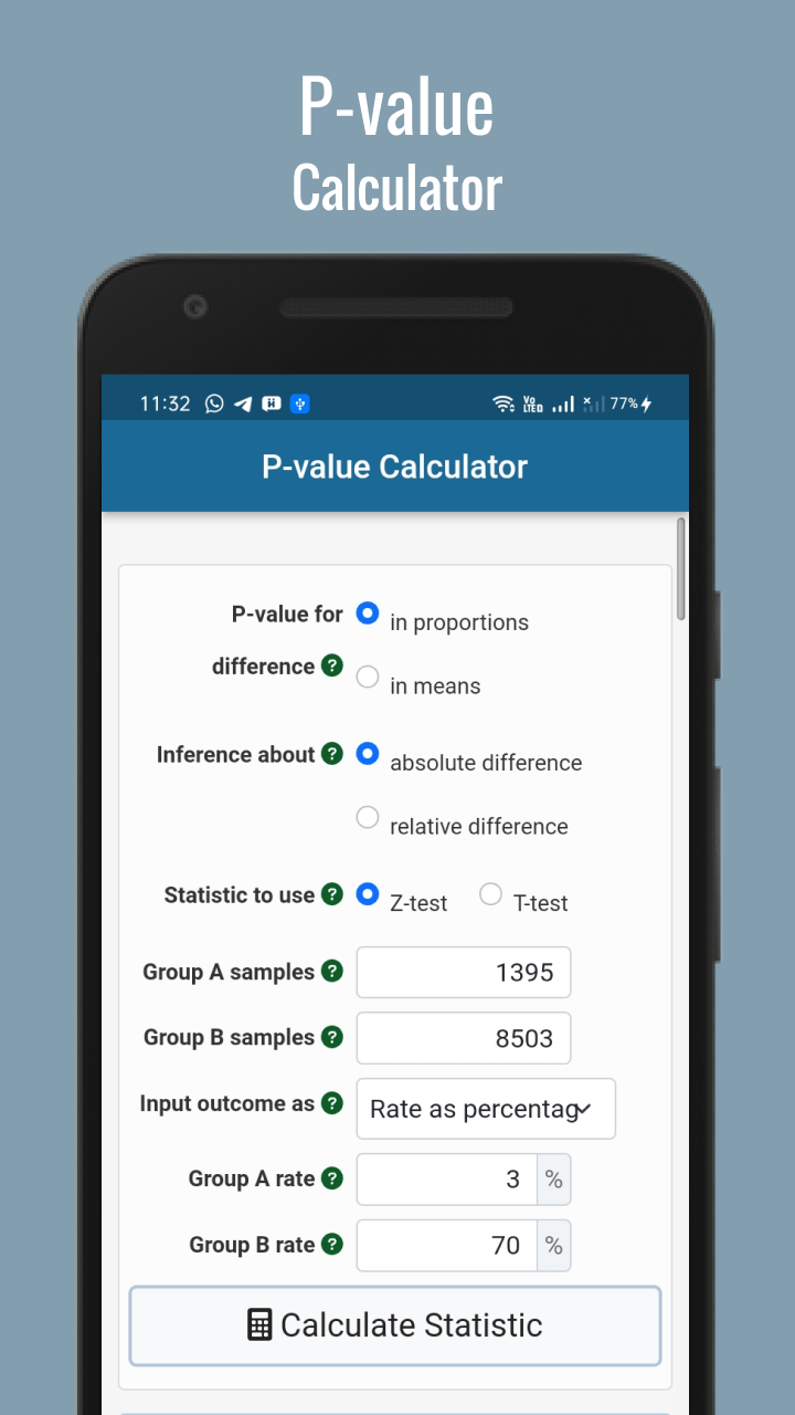 P value Calculator - App on Amazon Appstore