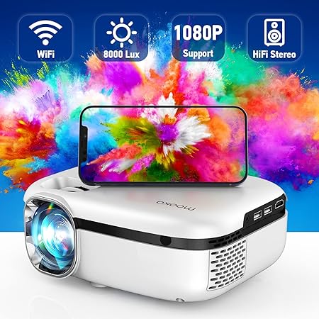 Amazon.com: [Upgraded] WiFi Portable Projector, MOOKA Outdoor Movie ...