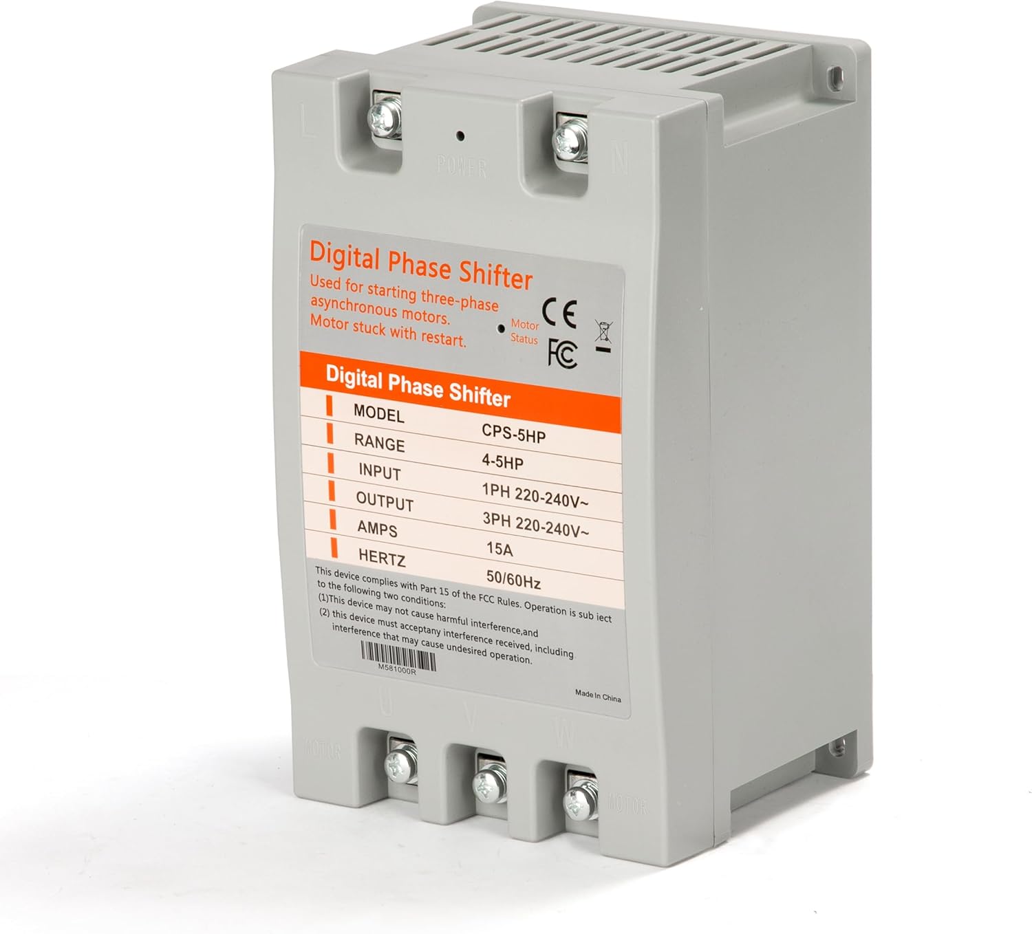 Single Phase to 3 Phase Converter - 5HP 15A 220V, Digital Phase Shifter ...