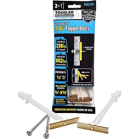 Amazon.com: Hillman 376362 Strap-Toggle (3/16") with Screw (#10 x 2-1/2 ...