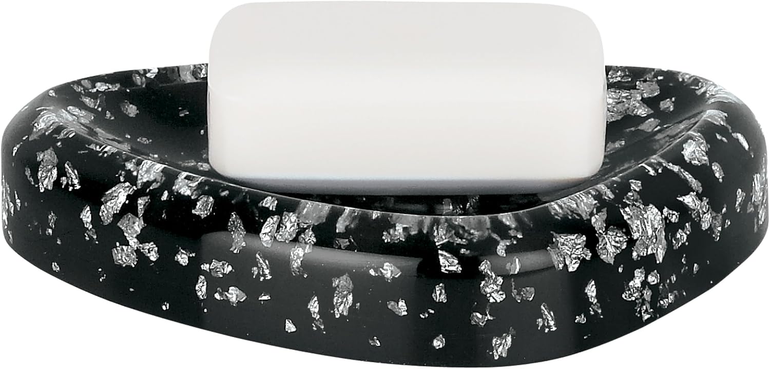 Amazon.com: Spirella Etna Glitter Polysresin Soap Dish, Black : Home ...