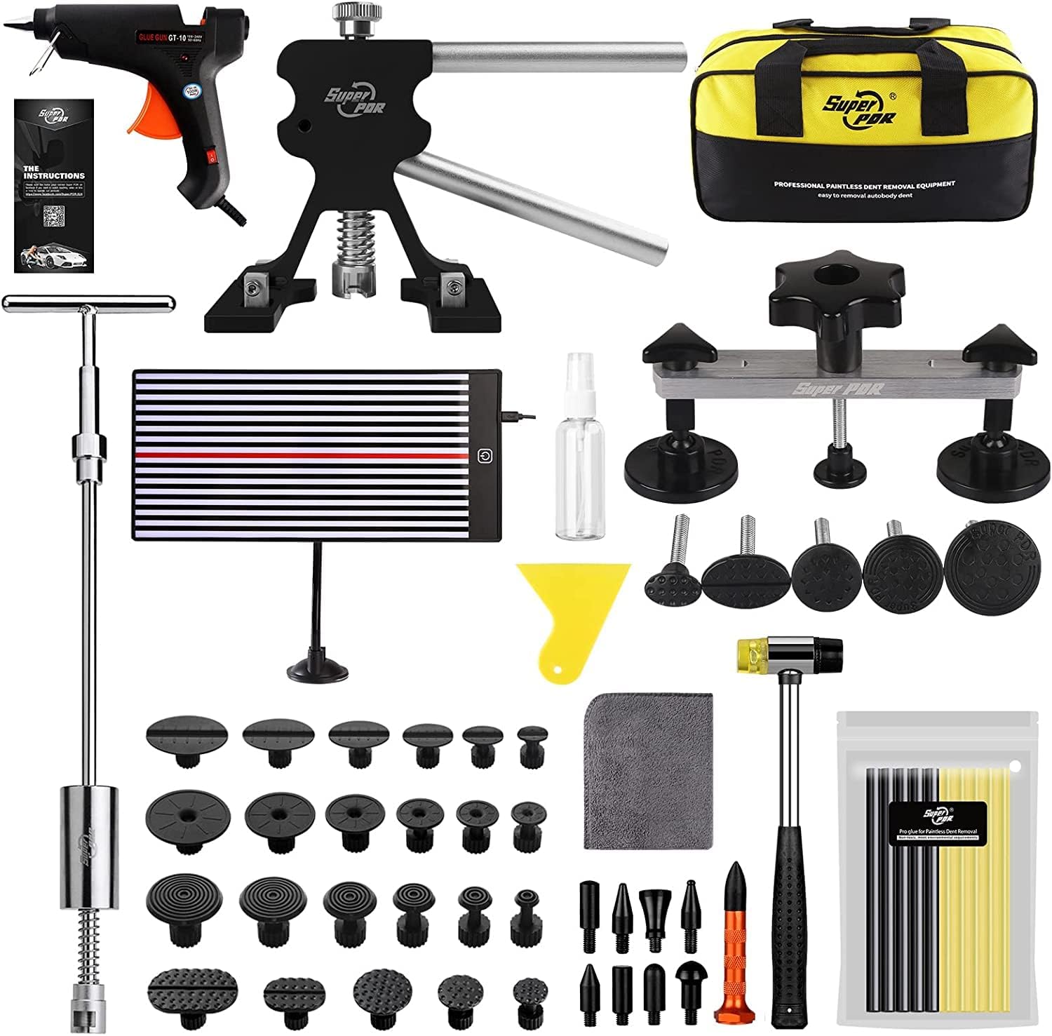 Amazon.com: Super PDR® Dent Puller Kit, Paintless Dent Repair Kit with ...