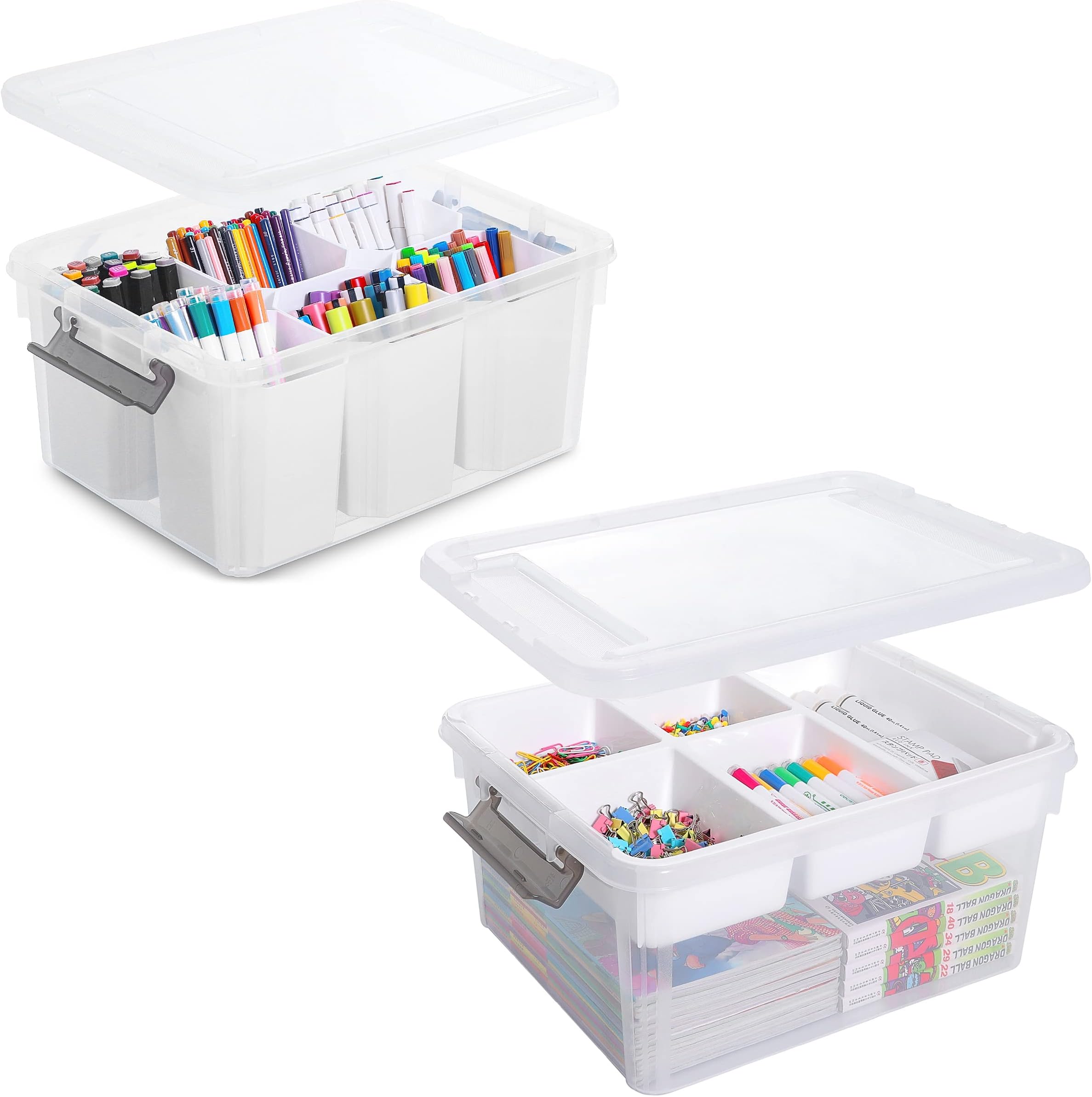Amazon.com - Citylife 2 Packs 17 QT Plastic Storage Bins Clear Storage ...