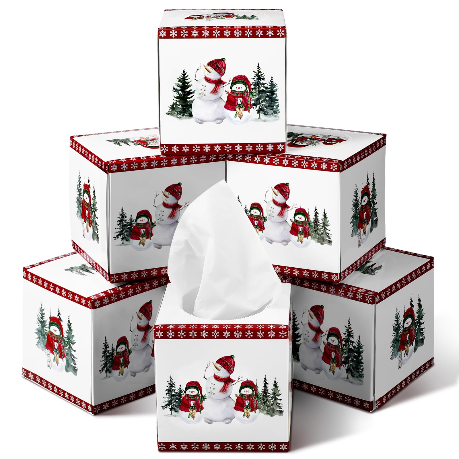 Amazon.com: Yeaqee 6 Pack Facial Tissue Cube Box Facial Tissues Paper ...