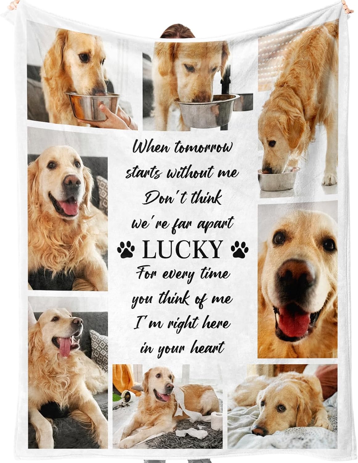 Amazon.com: Aeekdook Personalized Dog Blanket with Name, Memorial Gift ...